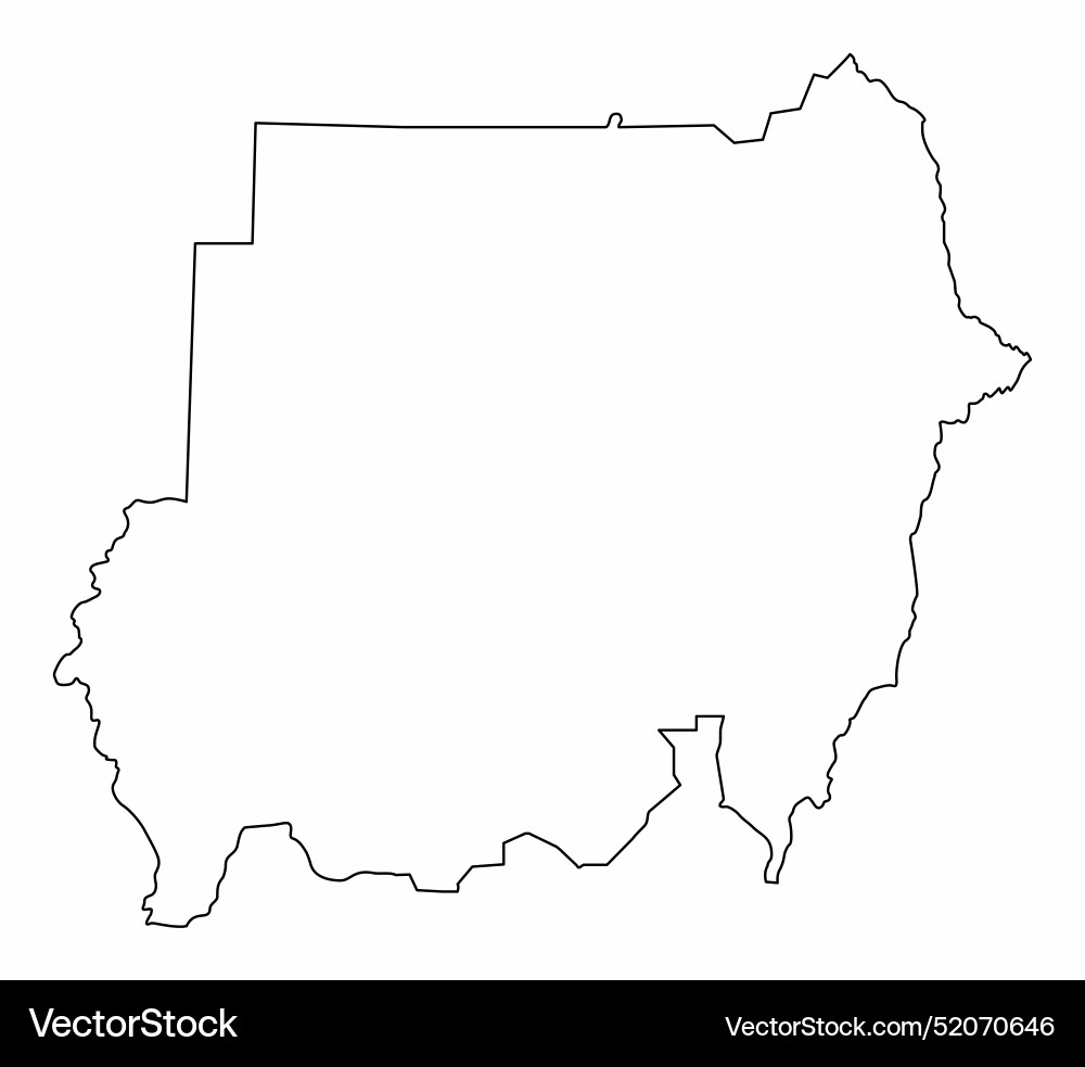 Sudan Outline Map Royalty Free Vector Image Vectorstock