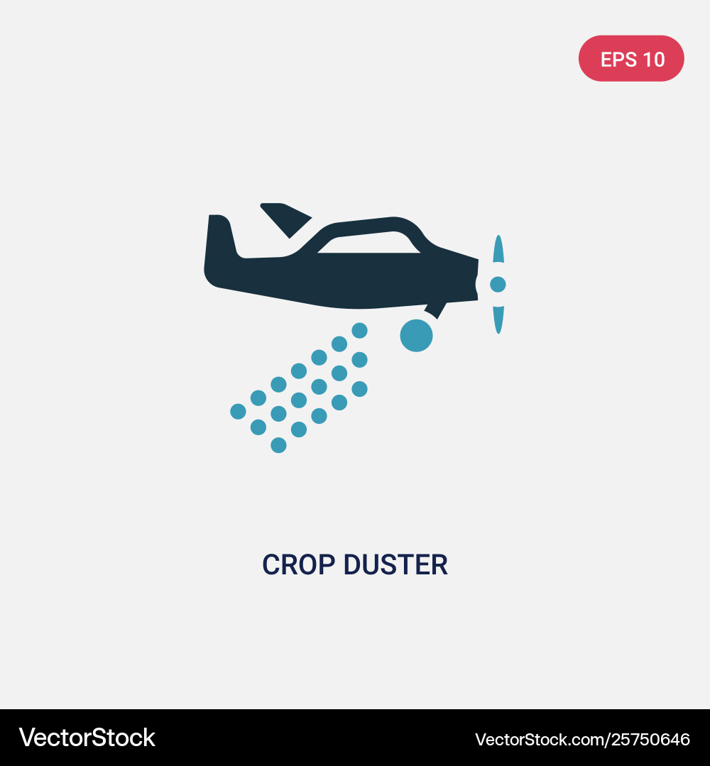 Two color crop duster icon from transportation Vector Image