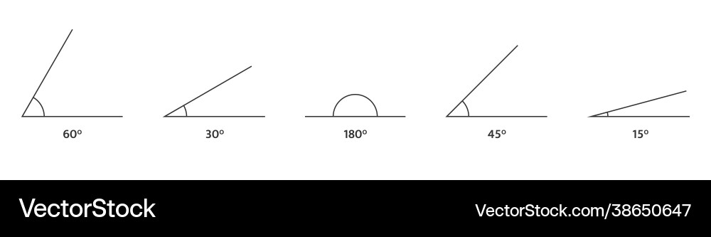 Angle icons set math geometric design element Vector Image