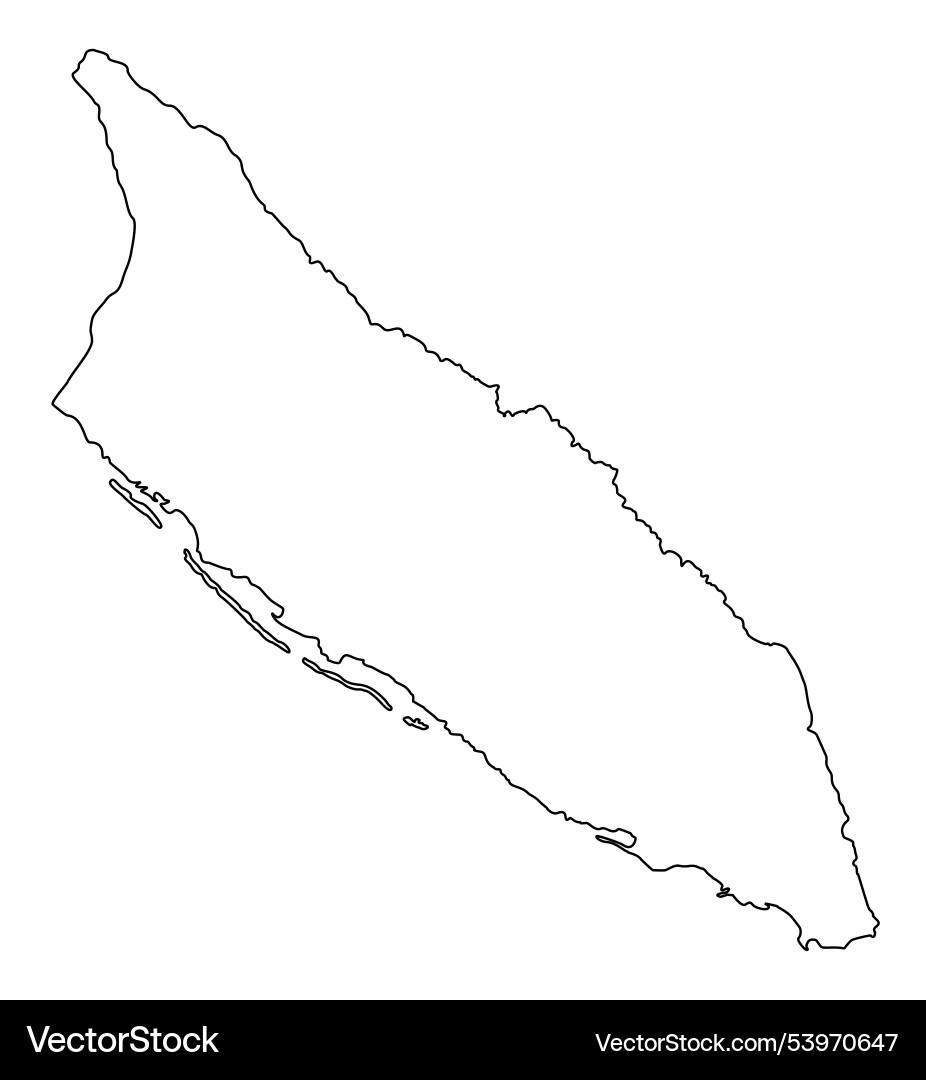 Aruba outline map Royalty Free Vector Image - VectorStock