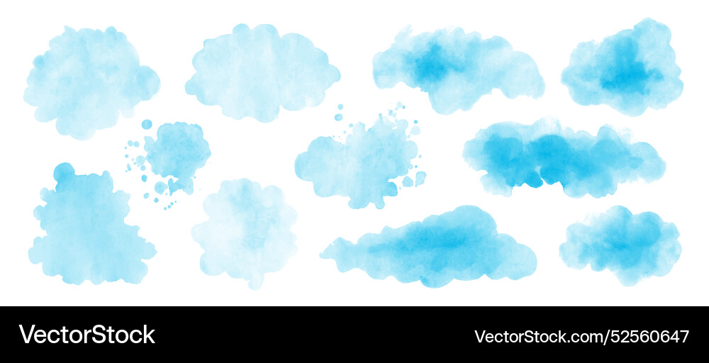 Blue watercolor abstract background form design Vector Image