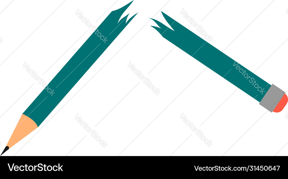 Broken pen on white background Royalty Free Vector Image