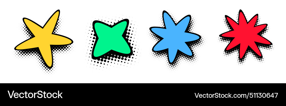 Colorful comic star bursts Royalty Free Vector Image