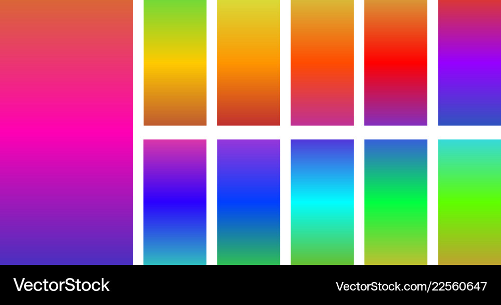 Colorful of abstract gradients set Royalty Free Vector Image