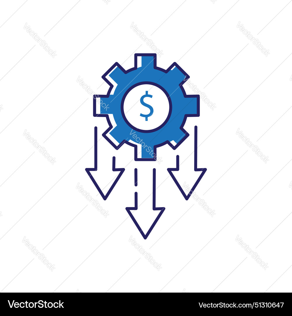 Cost reduction icon design Royalty Free Vector Image