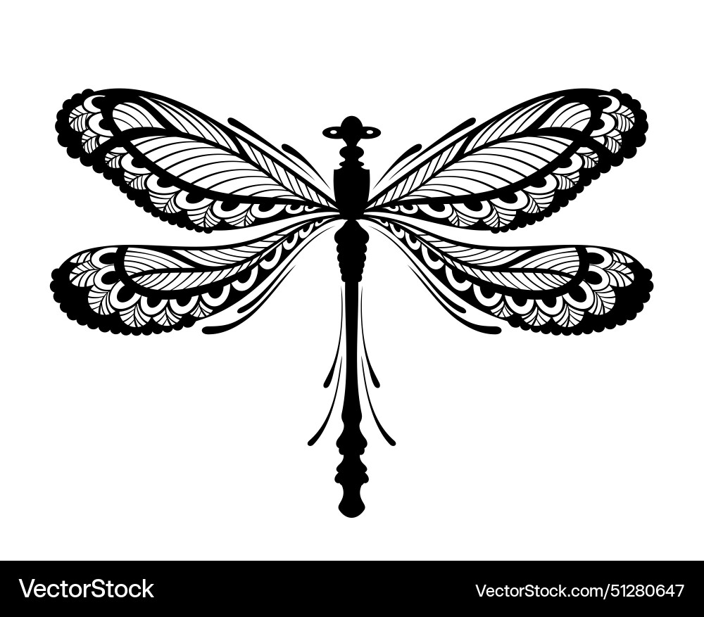 Dragonfly silhouette Royalty Free Vector Image