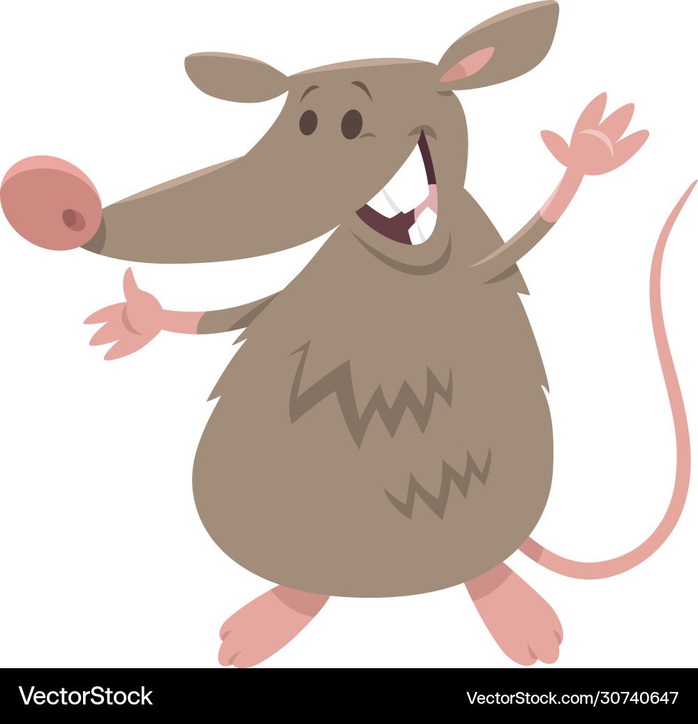 Funny rat rodent animal character Royalty Free Vector Image