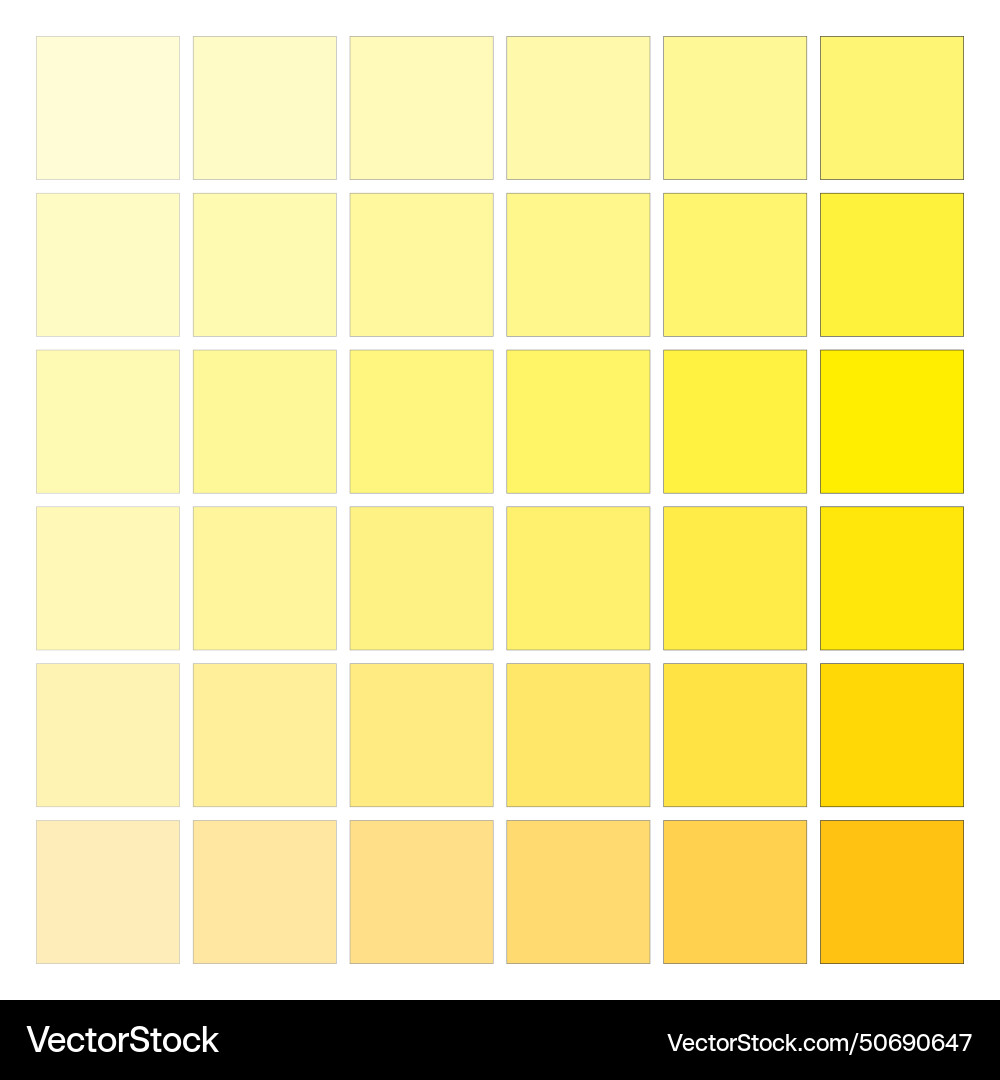 Gradient of yellow squares palette Royalty Free Vector Image