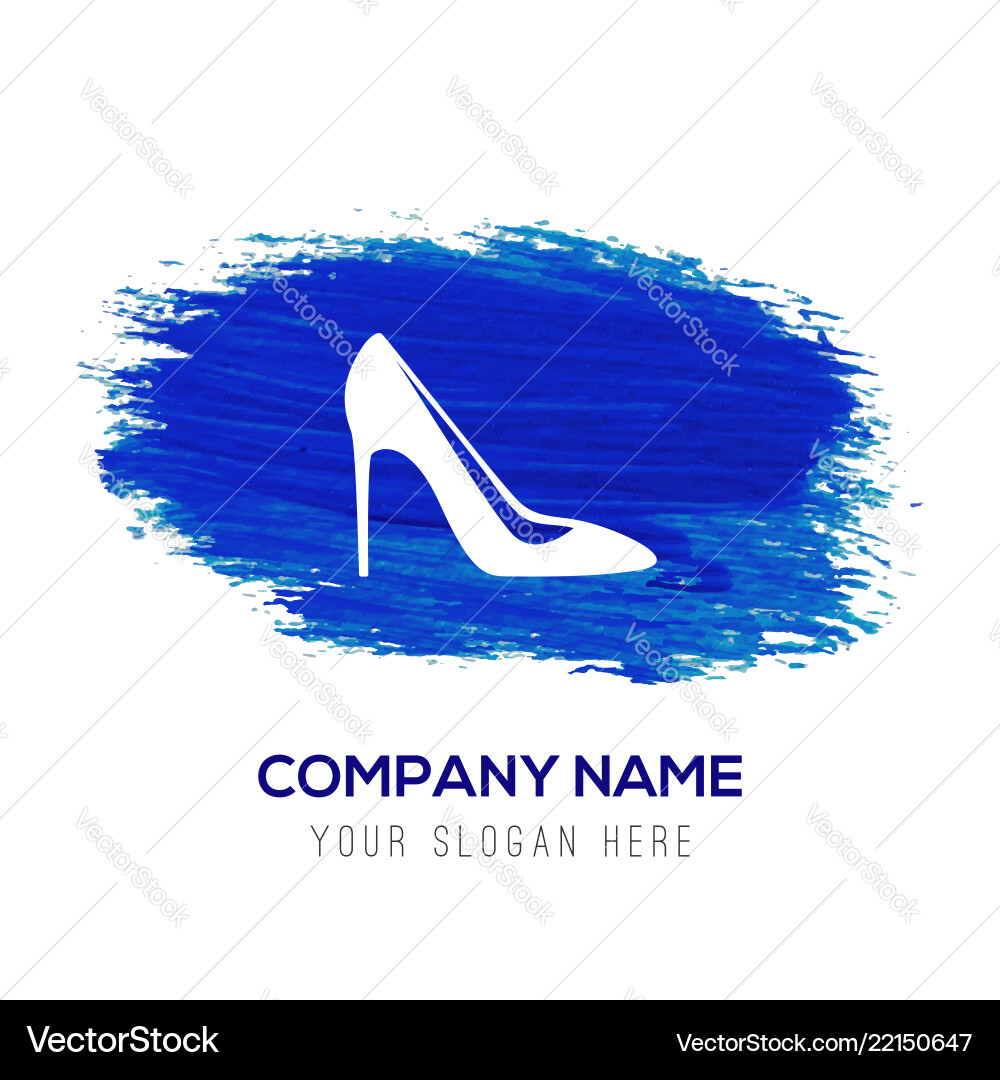 High-heels icon - blue watercolor background Vector Image