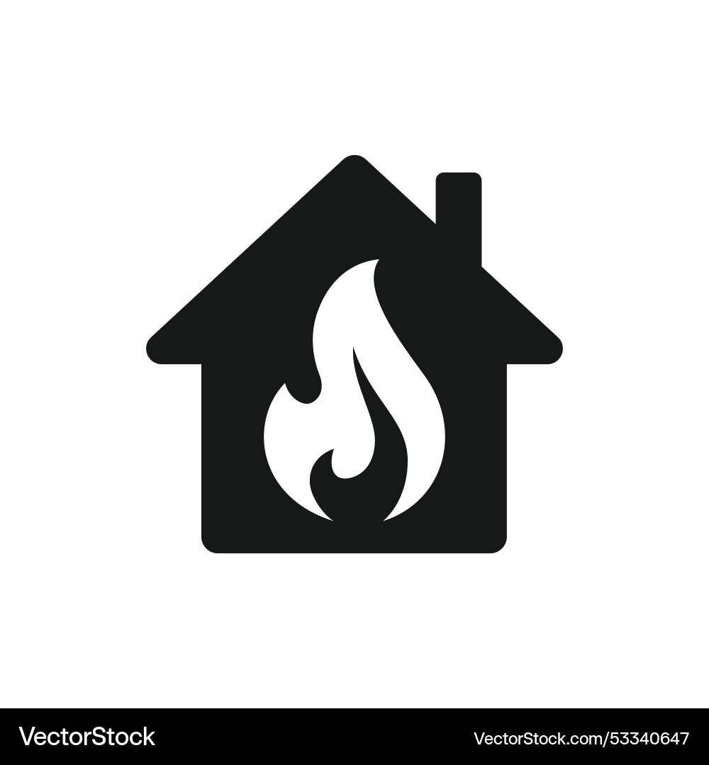 House on fire icon and insurance symbol Royalty Free Vector