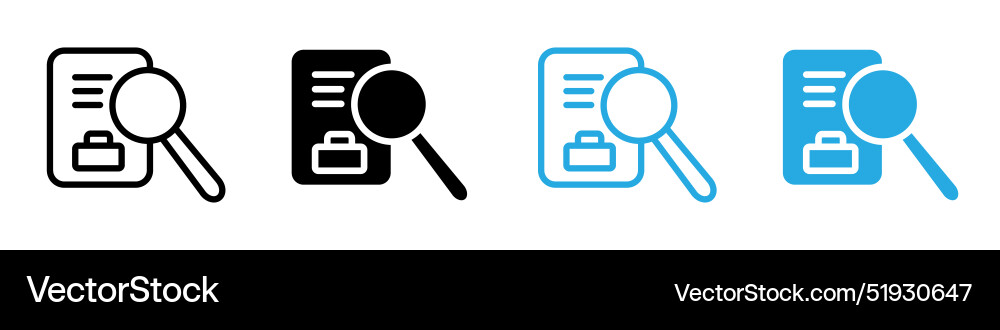 Job analysis icon logo set Royalty Free Vector Image