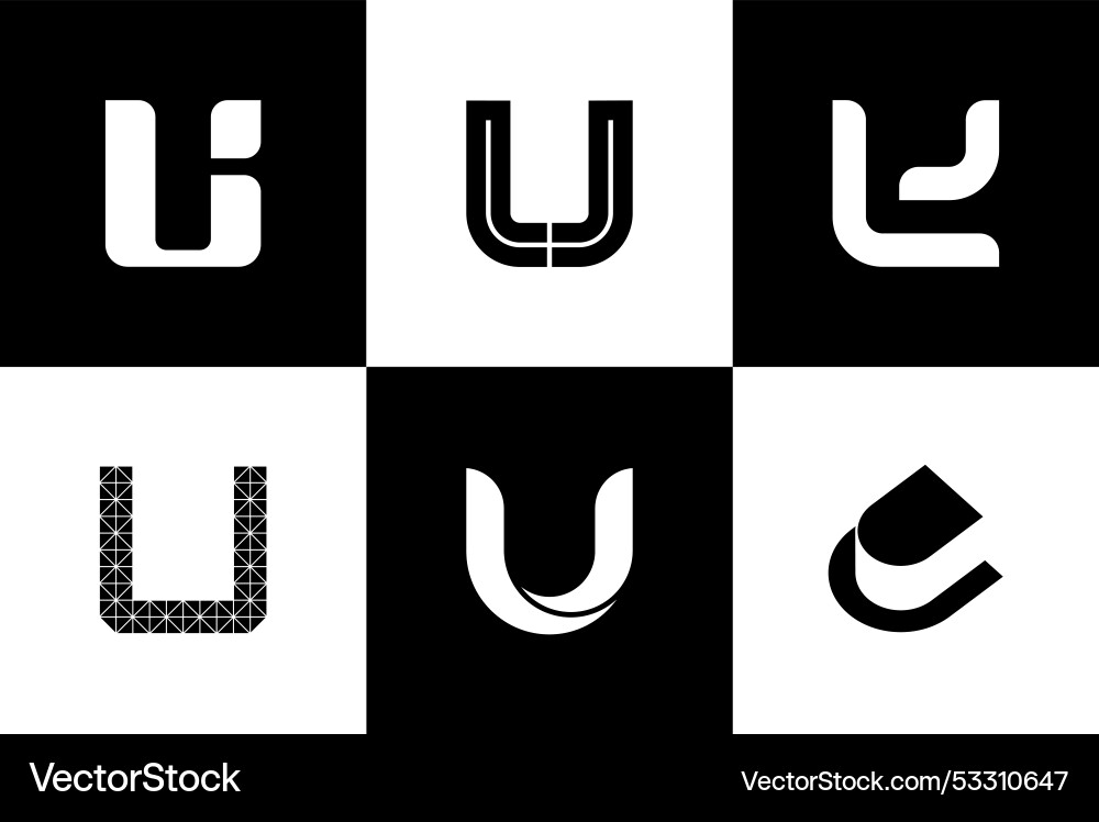 Letter u fonts and logo design Royalty Free Vector Image