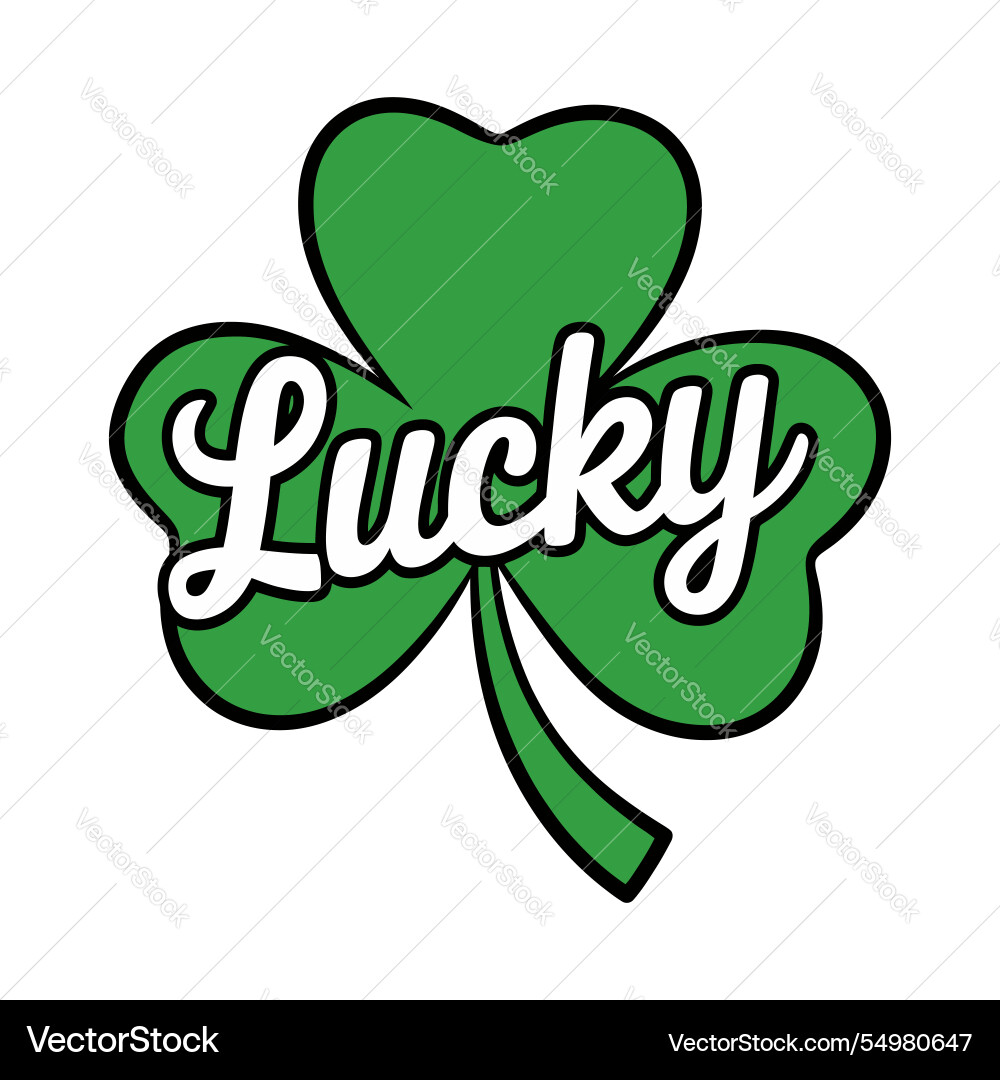 Lucky shamrock badge Royalty Free Vector Image