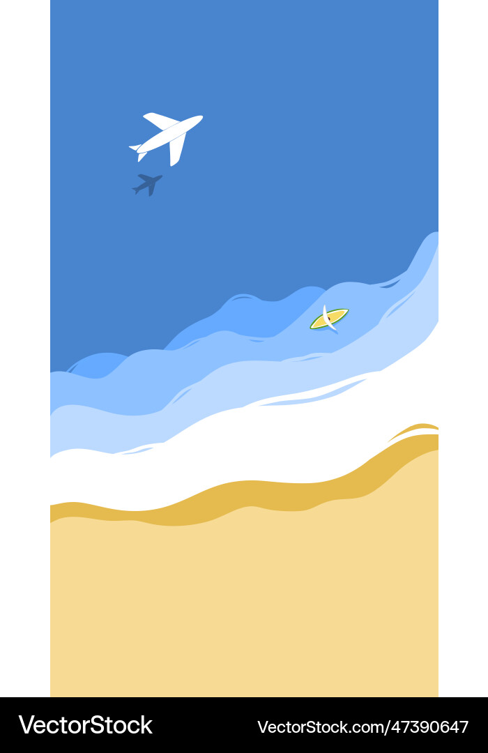 Ocean Waves Aerial View Royalty Free Vector Image