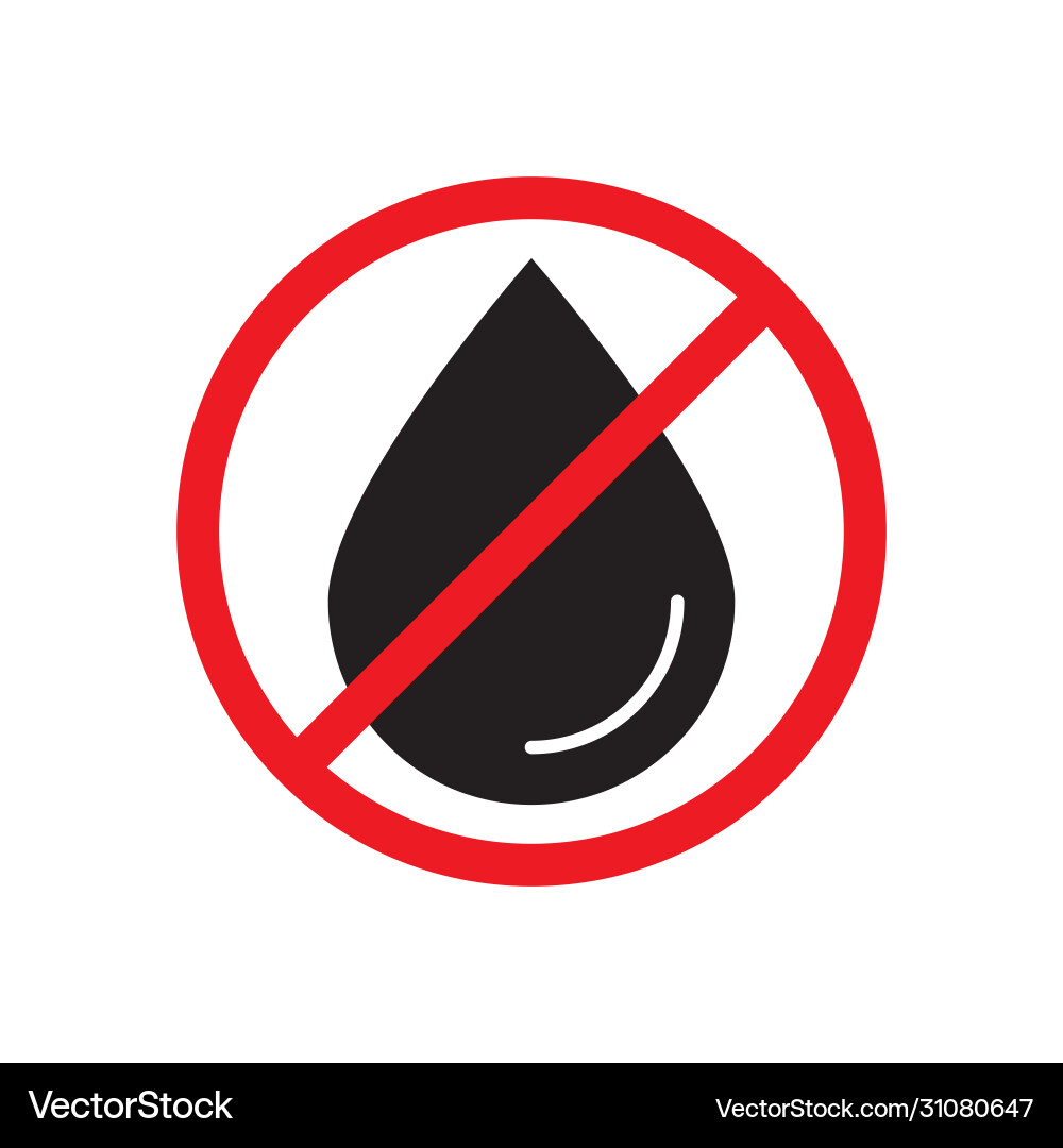 Oil ban not allowed contains no drop Royalty Free Vector