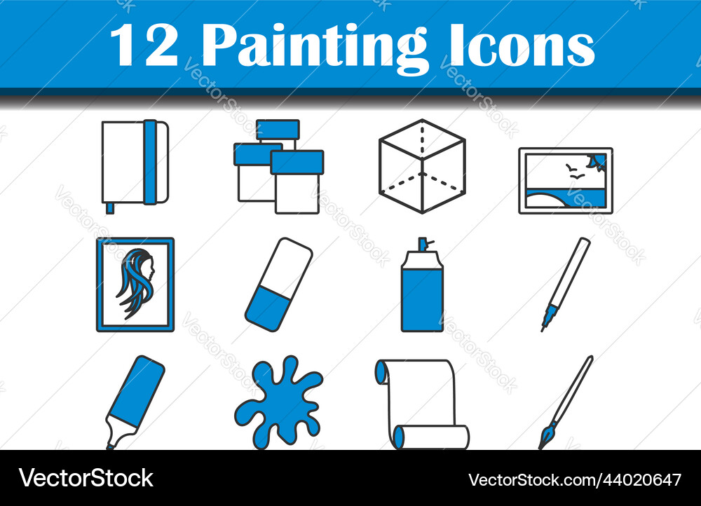 Painting icon set Royalty Free Vector Image - VectorStock
