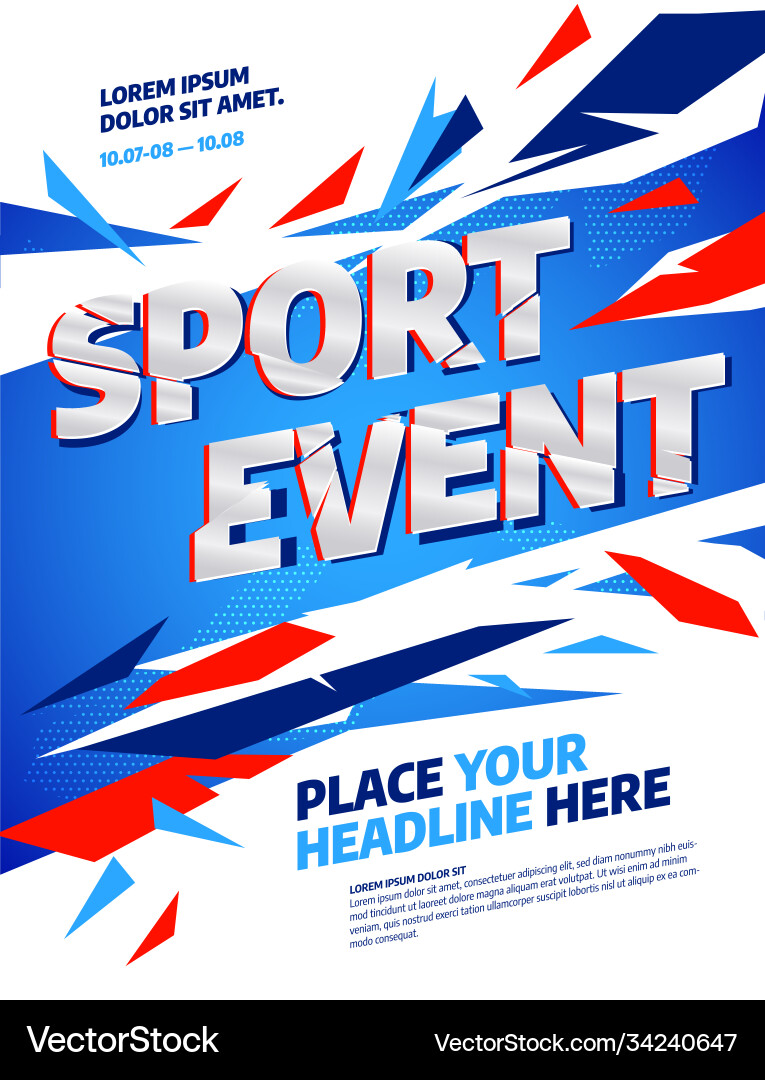 Poster template design for sport event Royalty Free Vector