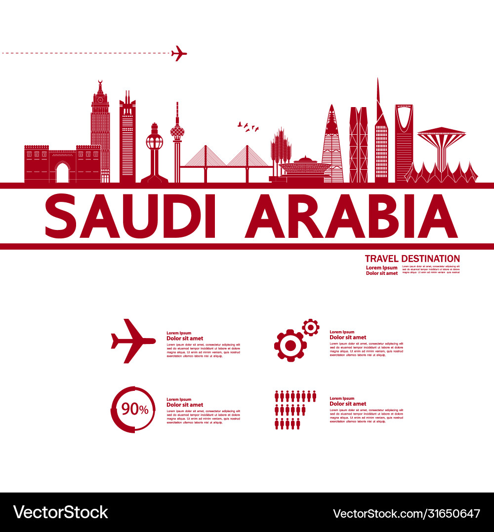 Saudi arabia travel destination Royalty Free Vector Image