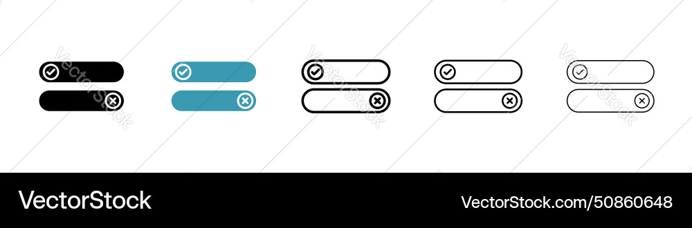 Boolean Icon Set True And False Symbol Right Vector Image