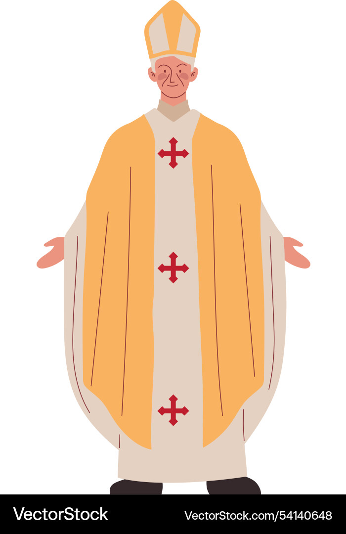 Catholic church bishop religious priest Royalty Free Vector