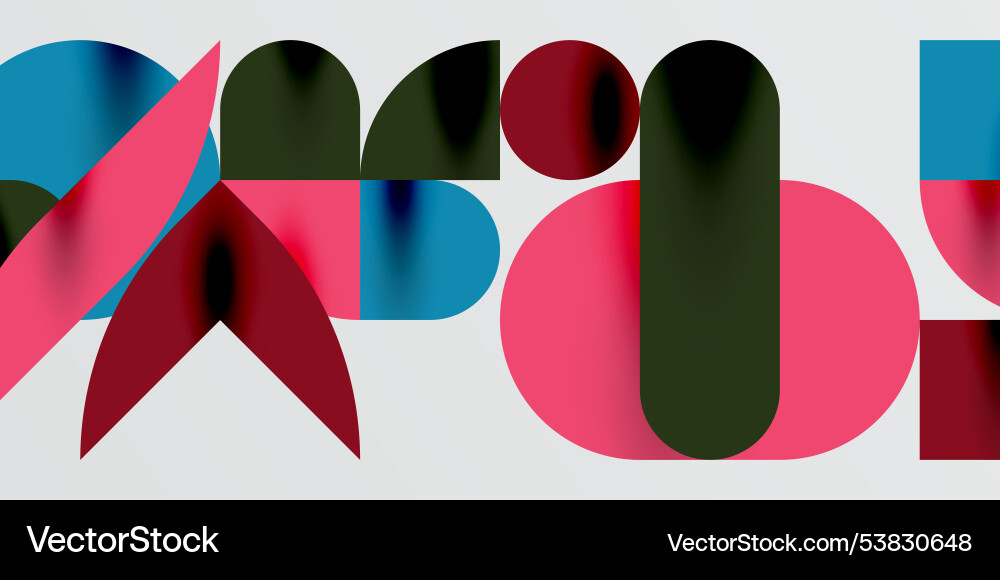 Circles semi squares and round shapes Royalty Free Vector