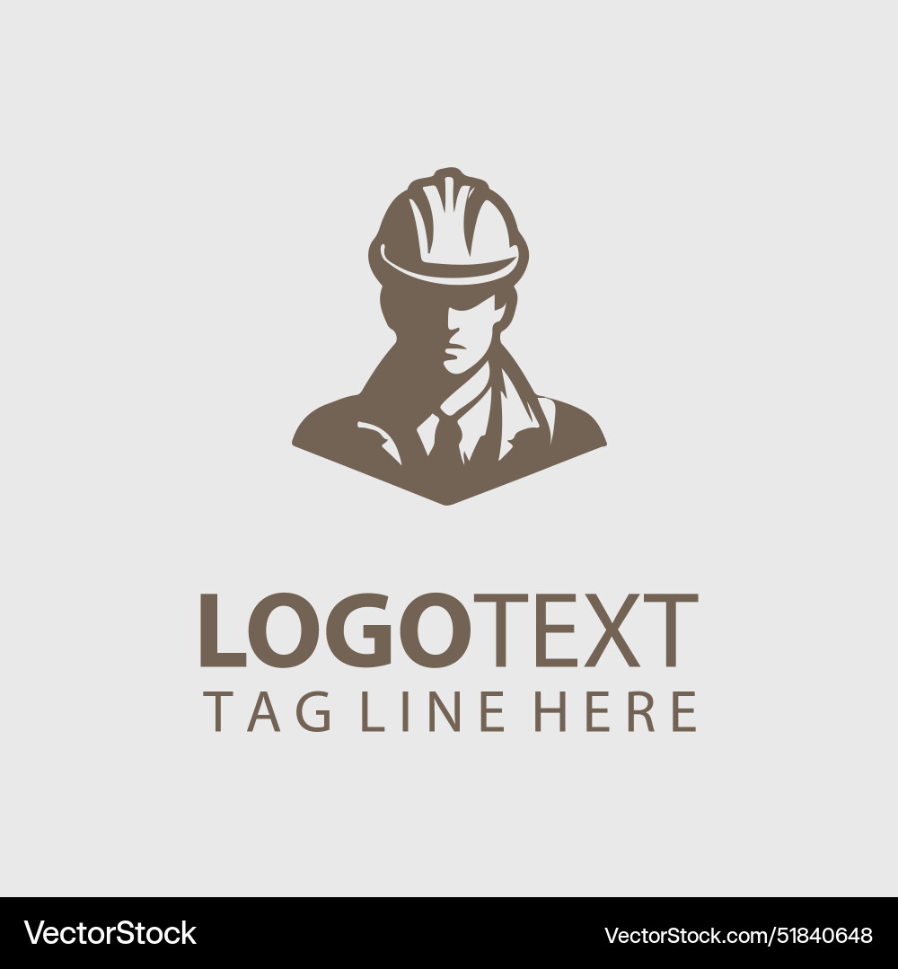 Construction worker logo Royalty Free Vector Image