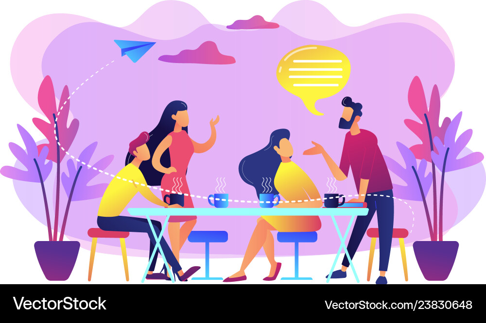 Friends meeting concept Royalty Free Vector Image