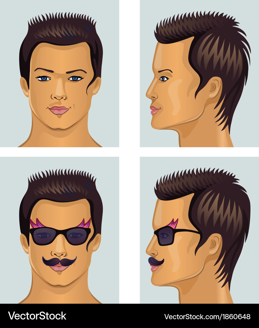 Front side man portrait isolated on grey Vector Image