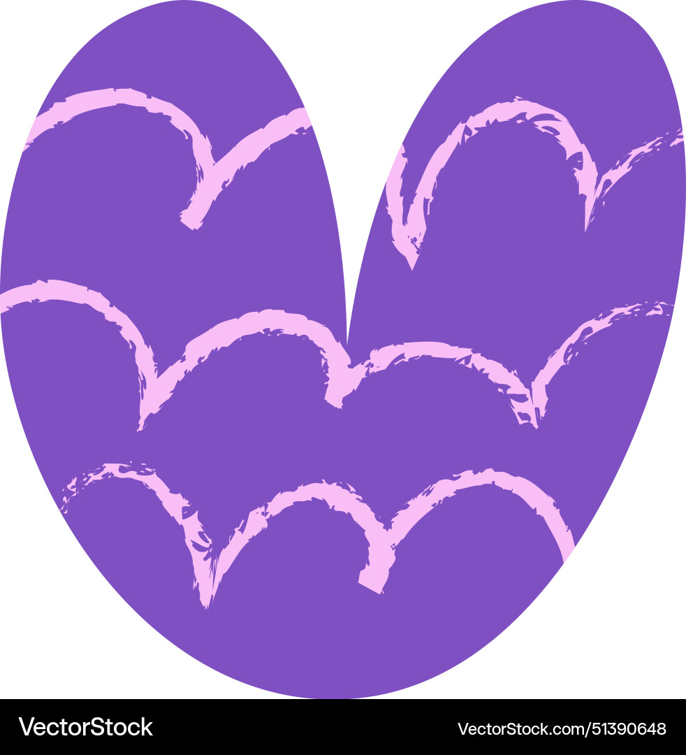 Heart with modern splash waves pattern Royalty Free Vector