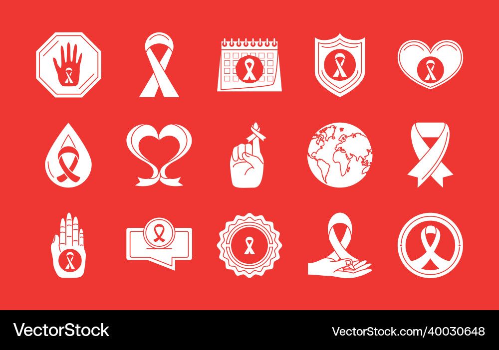 Icons of aids Royalty Free Vector Image - VectorStock