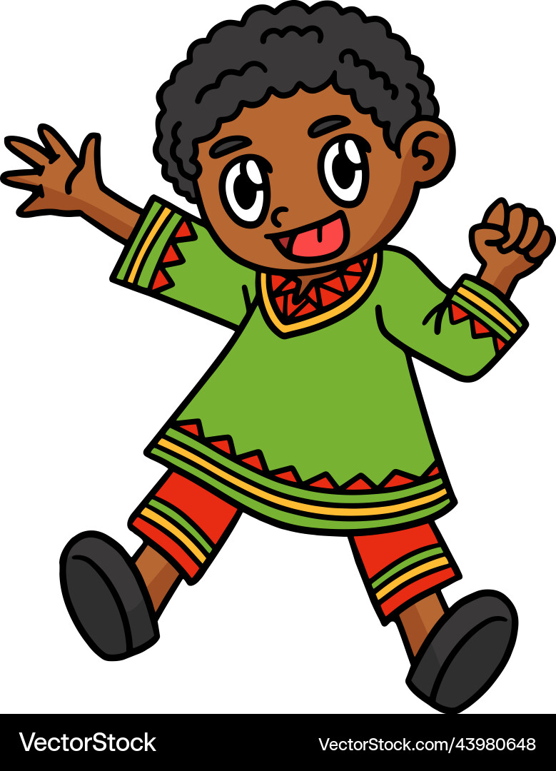 Kwanzaa child playing cartoon colored clipart Vector Image