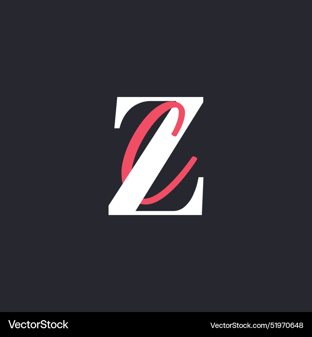 Letter zc logo perfectly blended initials Vector Image