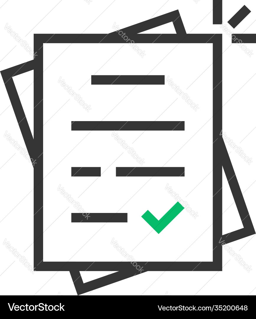 Linear report like paperwork logo Royalty Free Vector Image