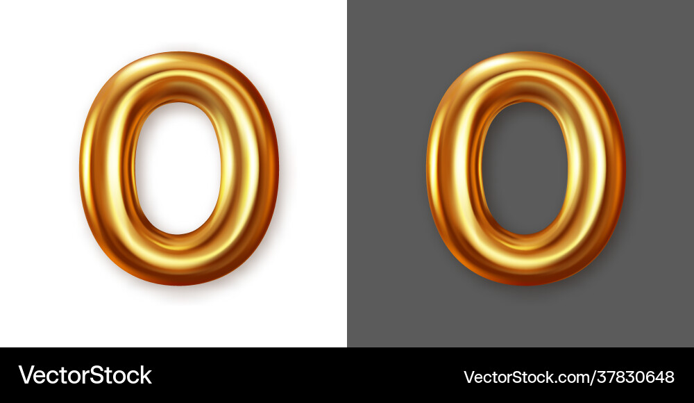 Metallic gold alphabet letter symbol - o Vector Image