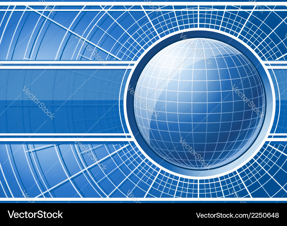 Modern Blue Globe Background Royalty Free Vector Image