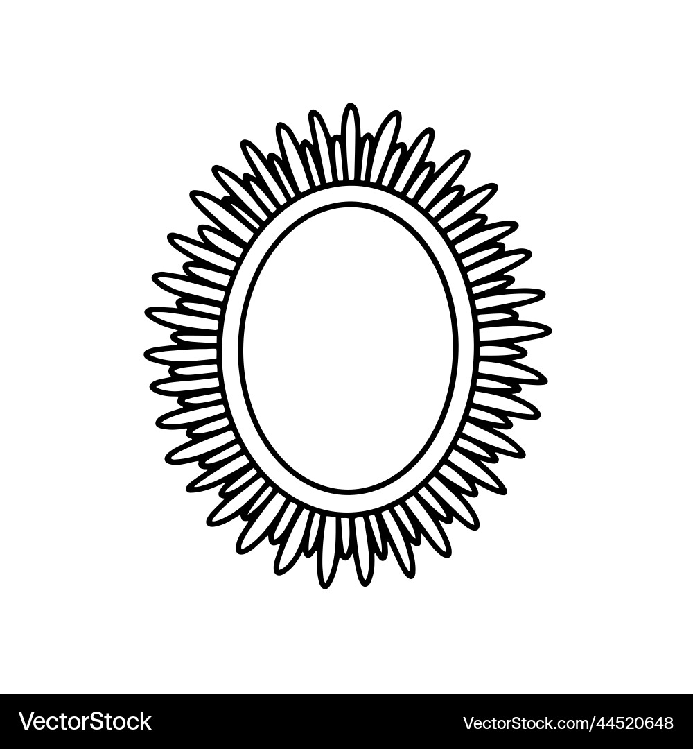 Radiant Oval Mirror - Retro Style Royalty Free Vector Image