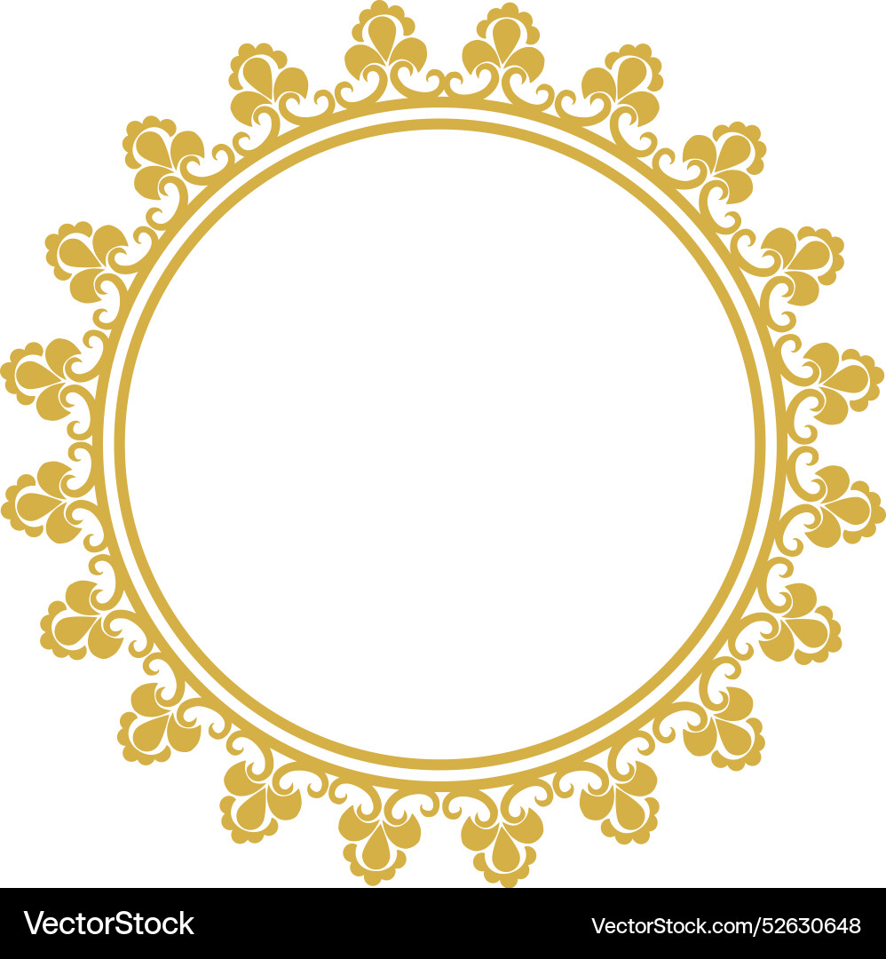 Round ornament gold Royalty Free Vector Image - VectorStock
