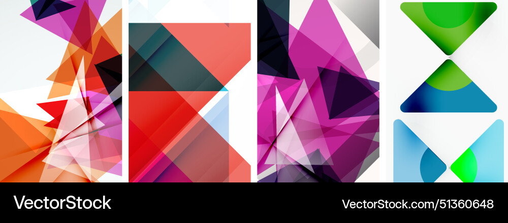 Set of abstract random triangle composition Vector Image