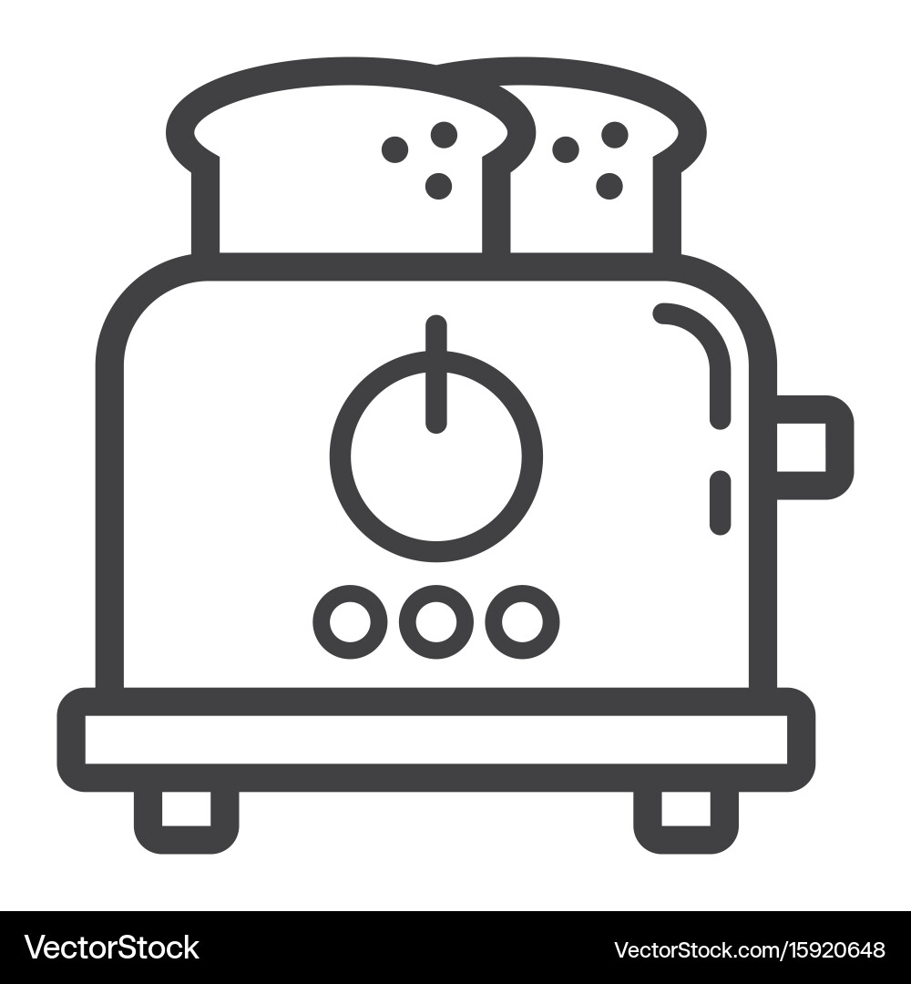 Toaster line icon kitchen and appliance Royalty Free Vector