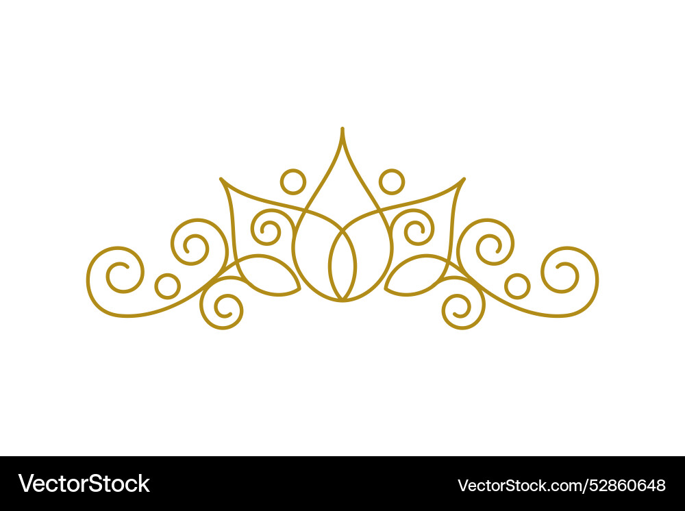 Vintage elegant gold tiara icon design Royalty Free Vector