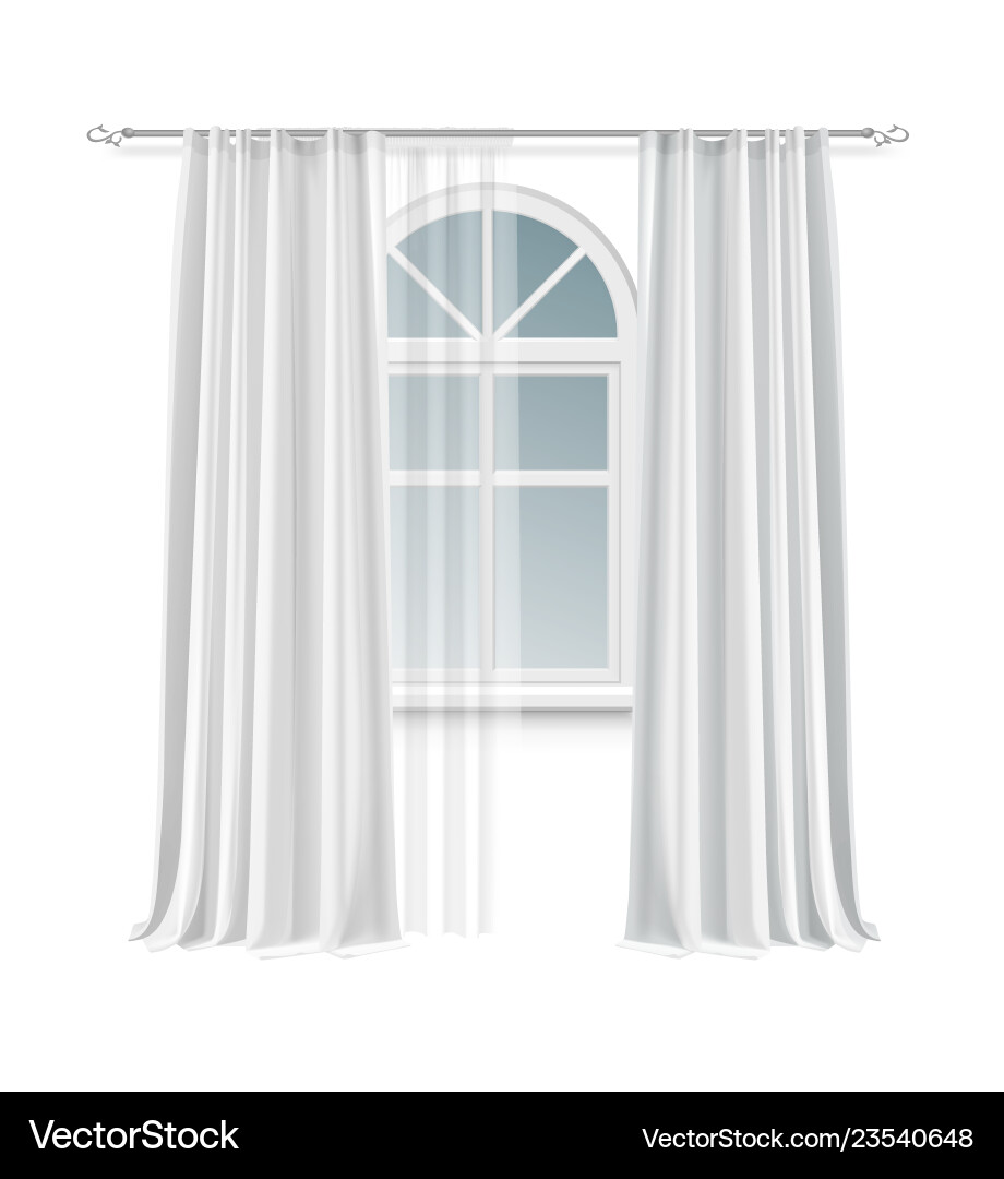 Window with curtains Royalty Free Vector Image