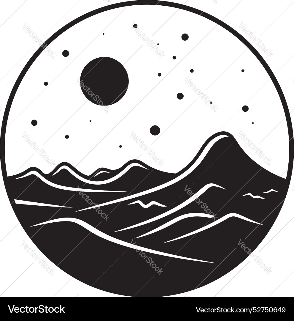 Arid zenith minimalist desert landscape logo Vector Image