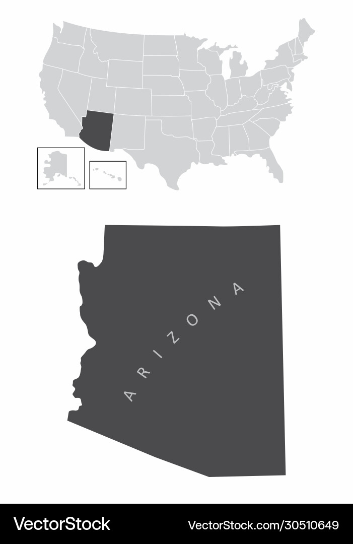 Arizona state map Royalty Free Vector Image - VectorStock