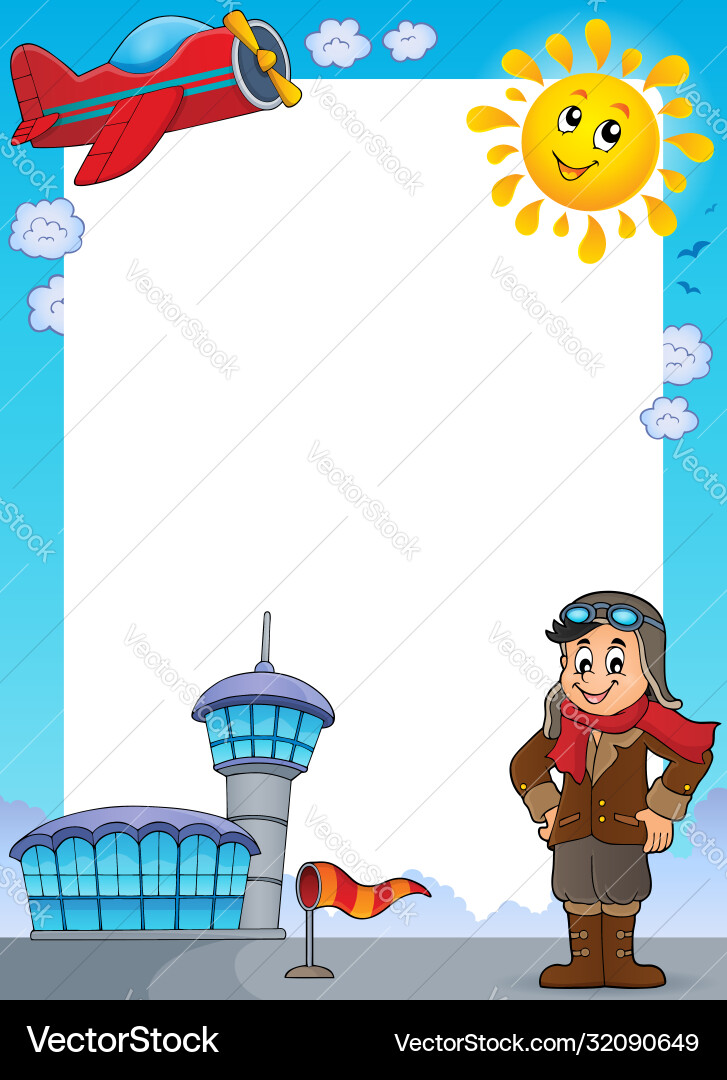 Aviation thematic frame 1 Royalty Free Vector Image