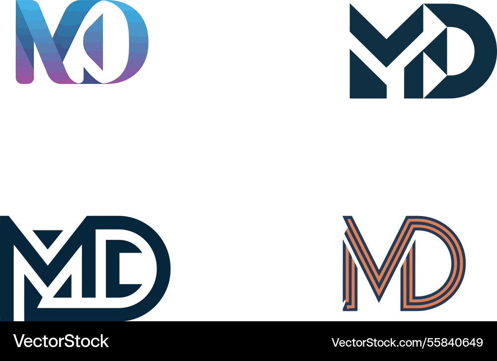 Cute artwork for md logo Royalty Free Vector Image