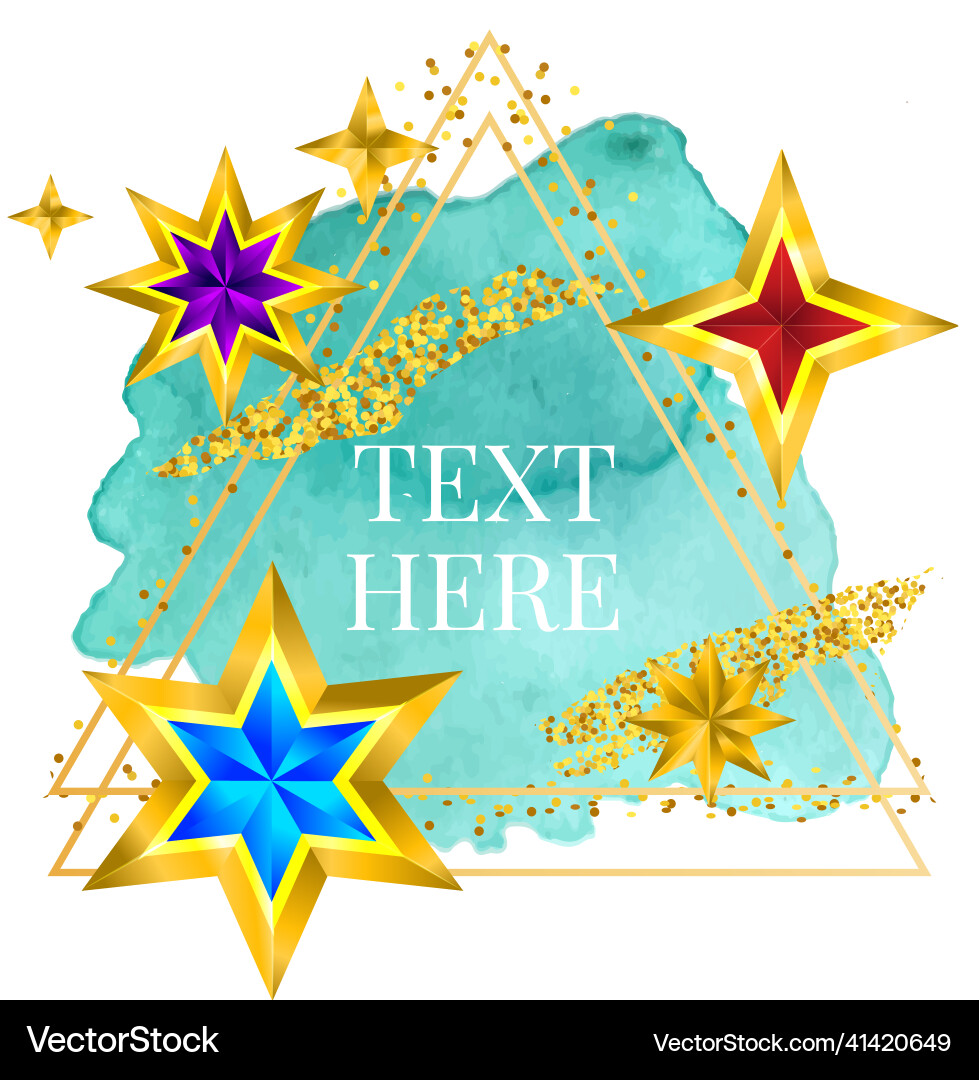 Gold frame paint hand painted brush stroke Vector Image