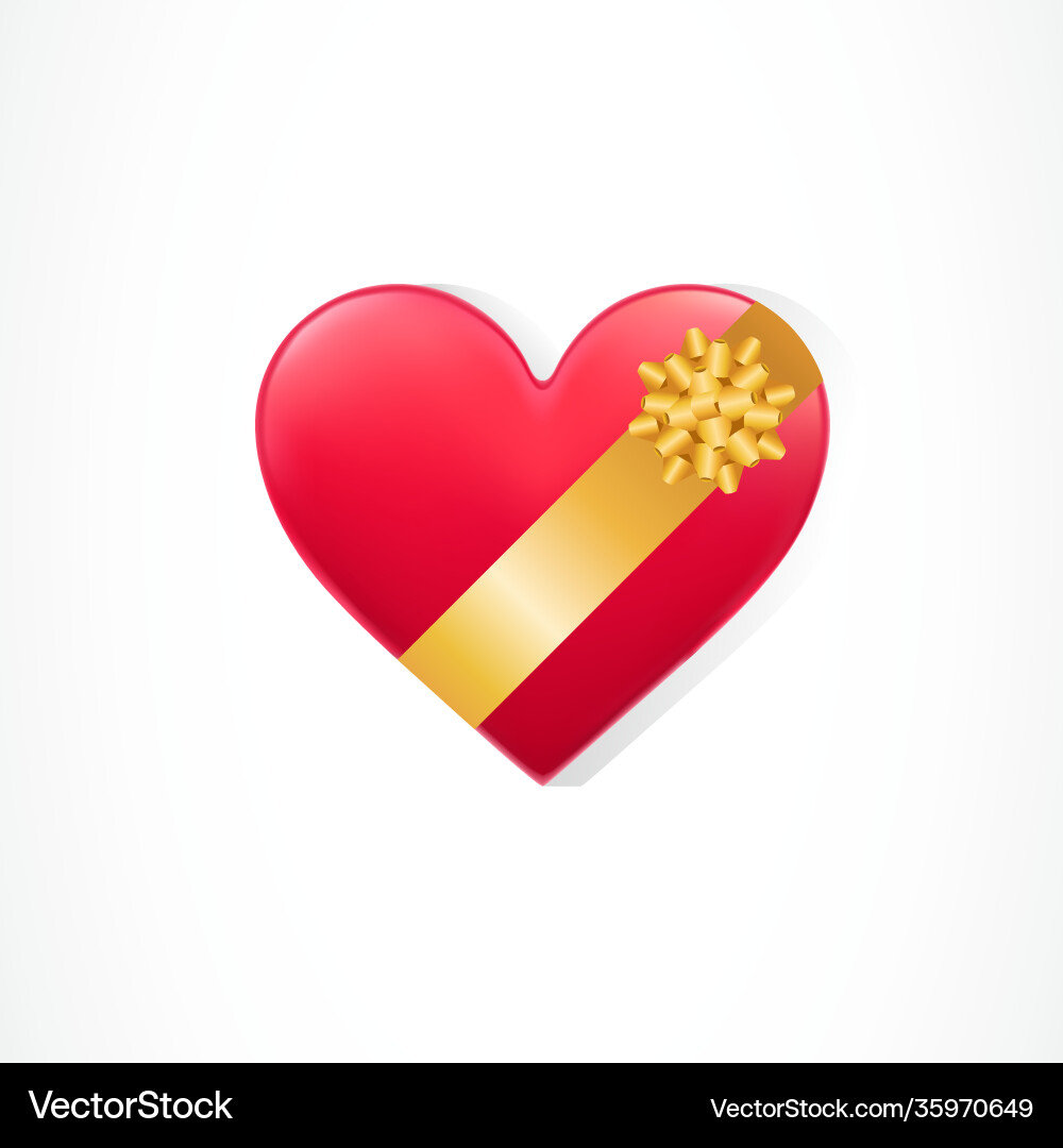 Heart-shaped gift box Royalty Free Vector Image