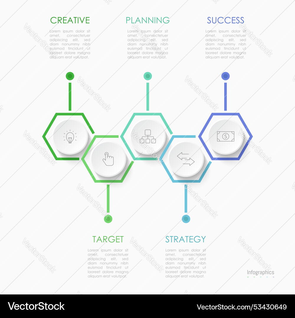 Infographic 5 options design elements Royalty Free Vector