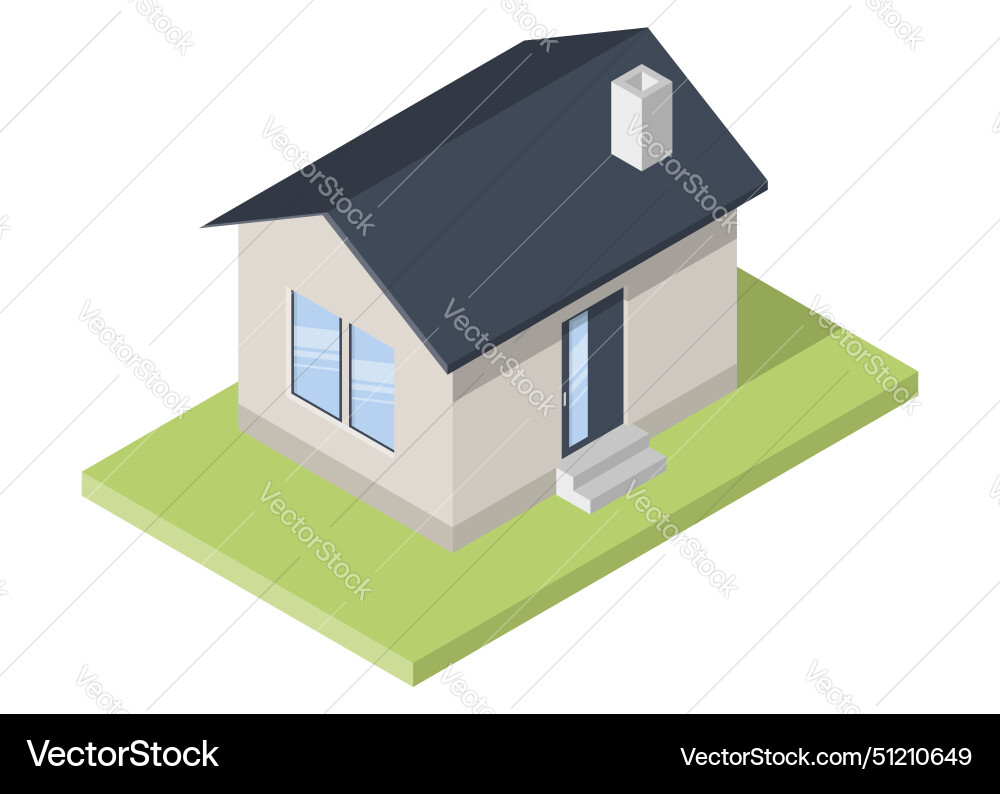 Isometric building residential house icon Vector Image