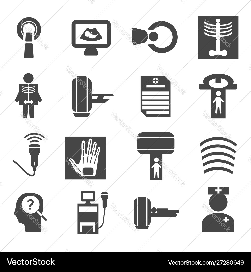 Medical diagnostic and test icons set Royalty Free Vector